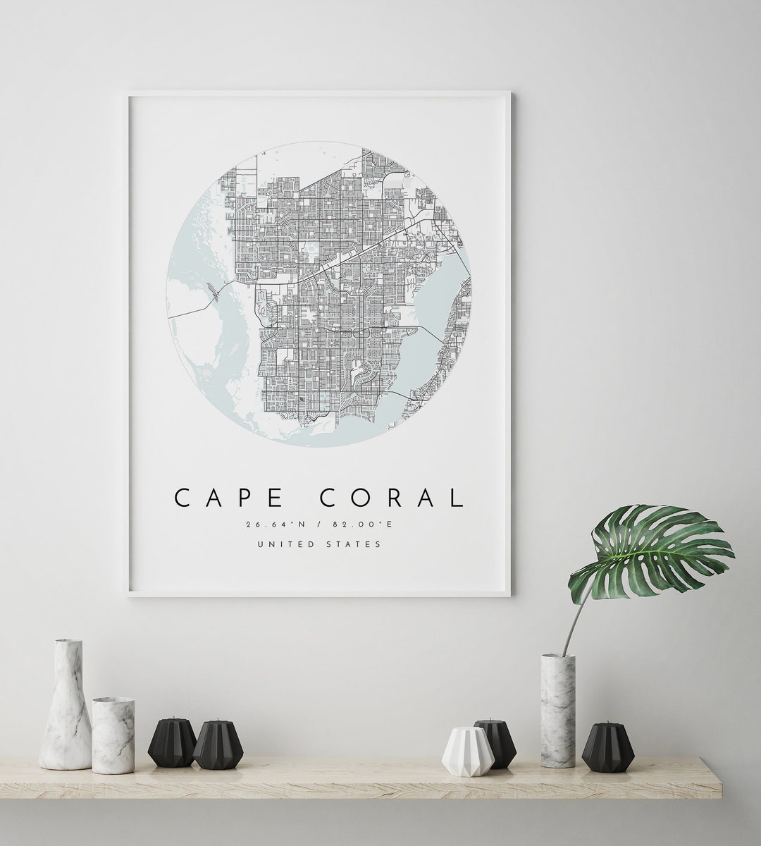 Cape Coral Map, Cape Coral, Florida, City Map, Home Town Map, Cape ...