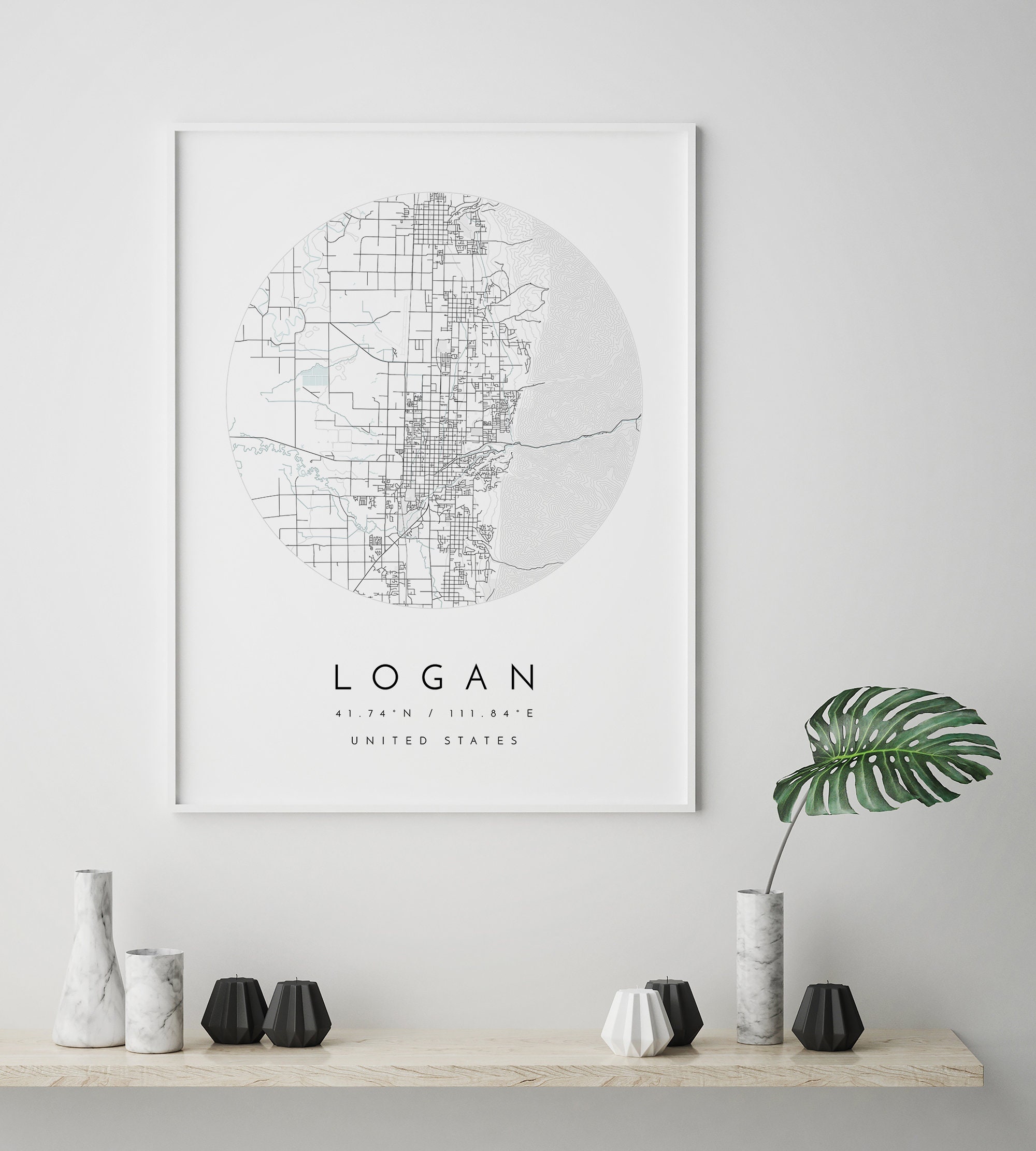 Logan Map Logan Utah City Map Home Town Map Logan Print - Etsy