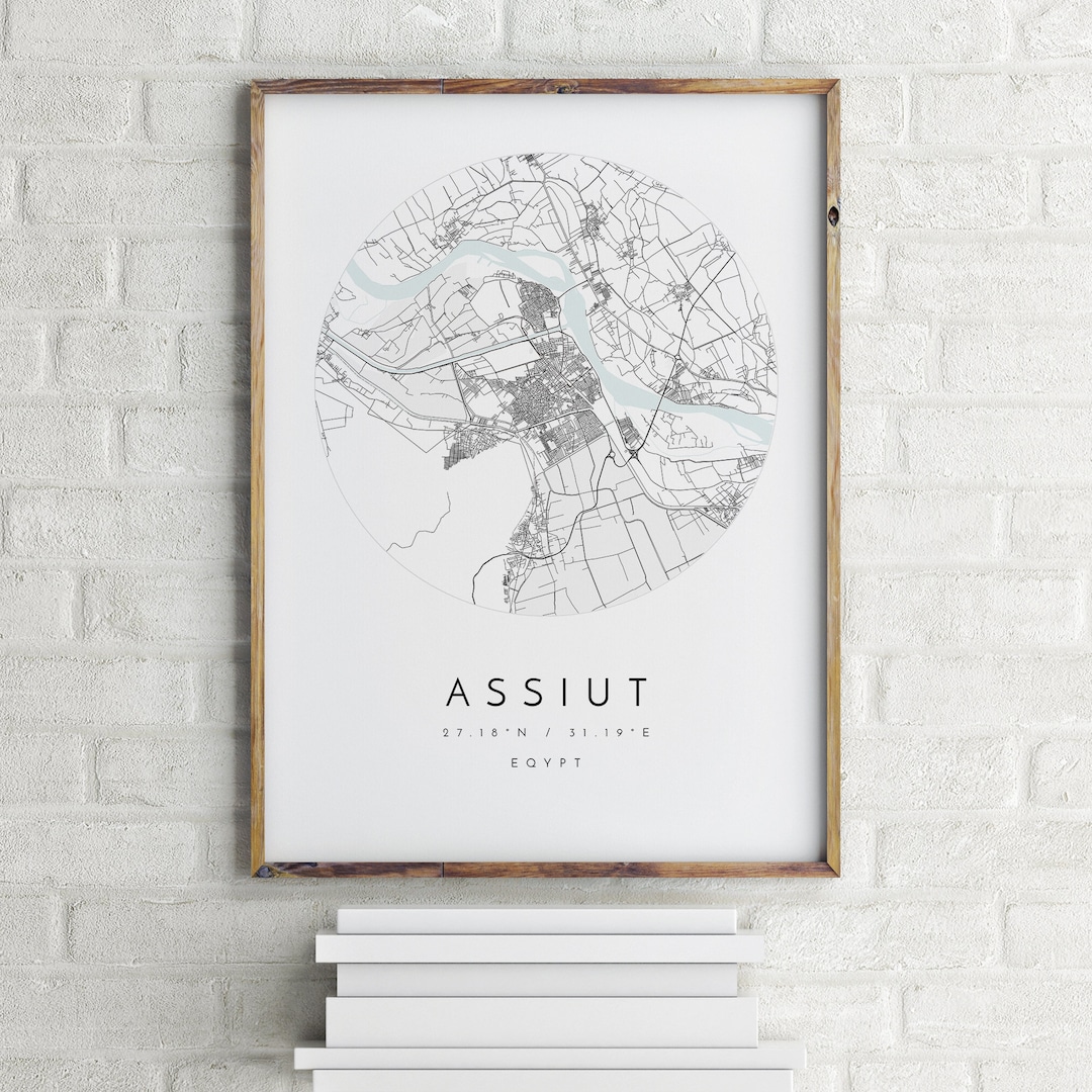 Assiut Map, Assiut, Eqypt, City Map, Home Town Map, Assiut Print, Wall ...