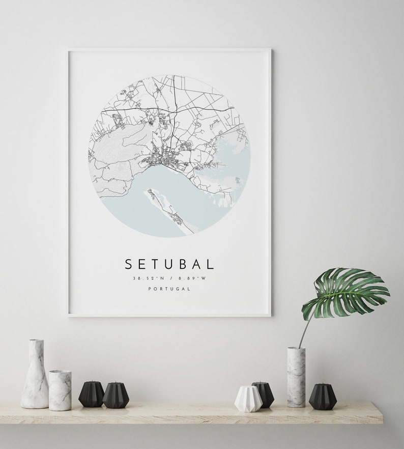 Setubal Map, Setubal, Portugal, City Map, Home Town Map, Setubal Print ...