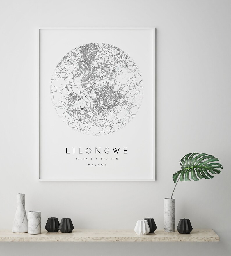 Lilongwe Map, Lilongwe, Malawi, City Map, Home Town Map, Lilongwe Print ...