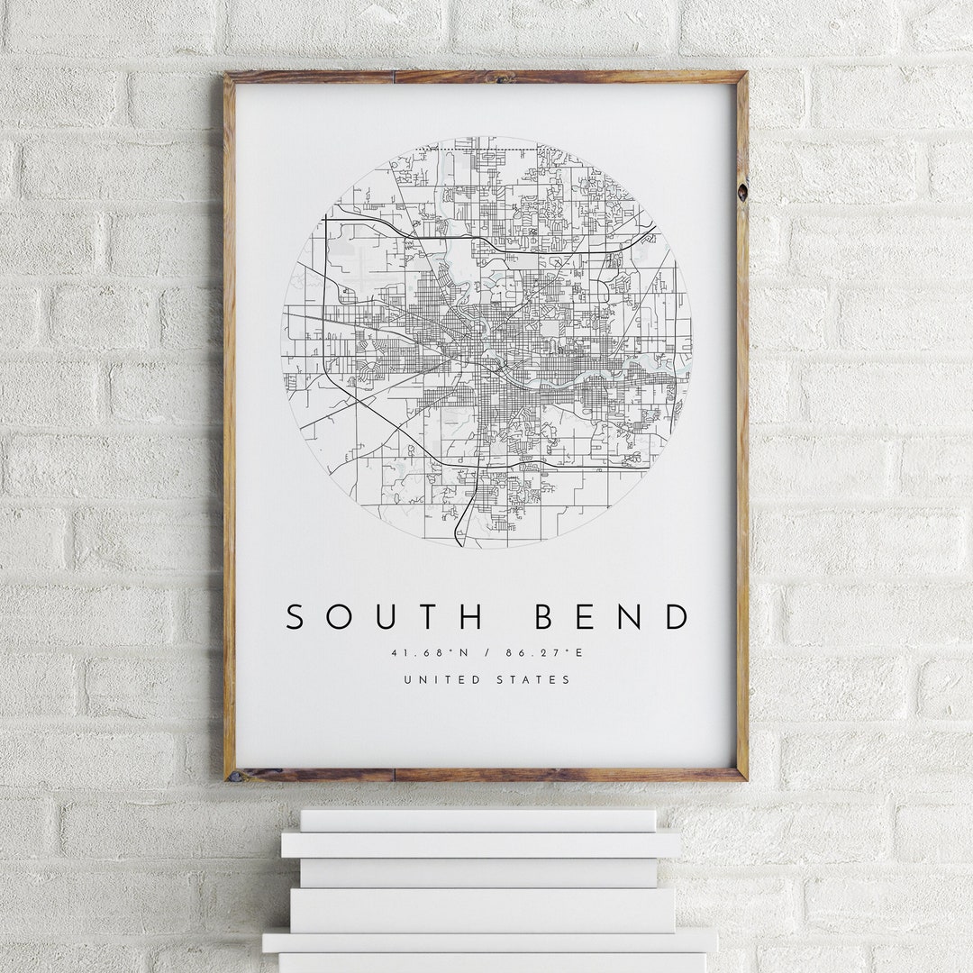 South Bend Map, South Bend, Indiana, City Map, Home Town Map, South ...