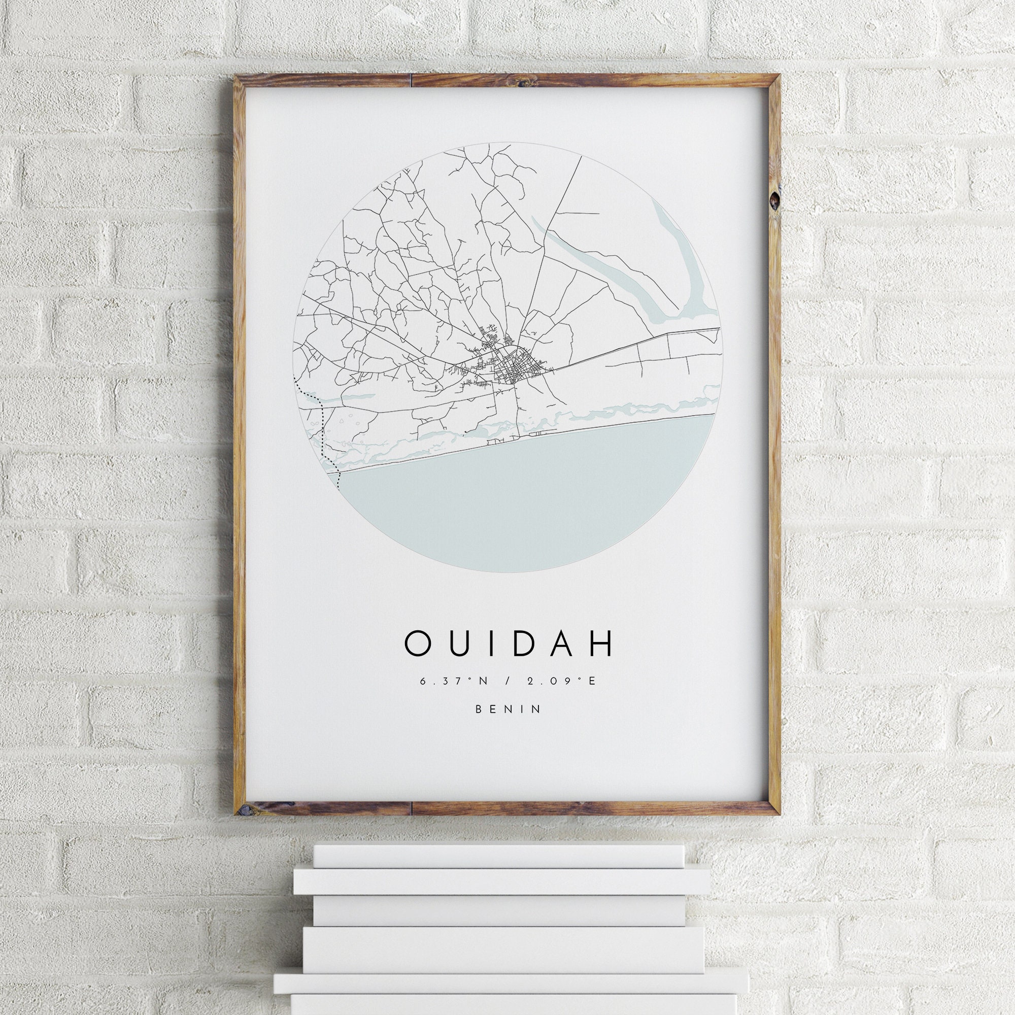 Ouidah Map Ouidah Benin City Map Home Town Map Ouidah | Etsy