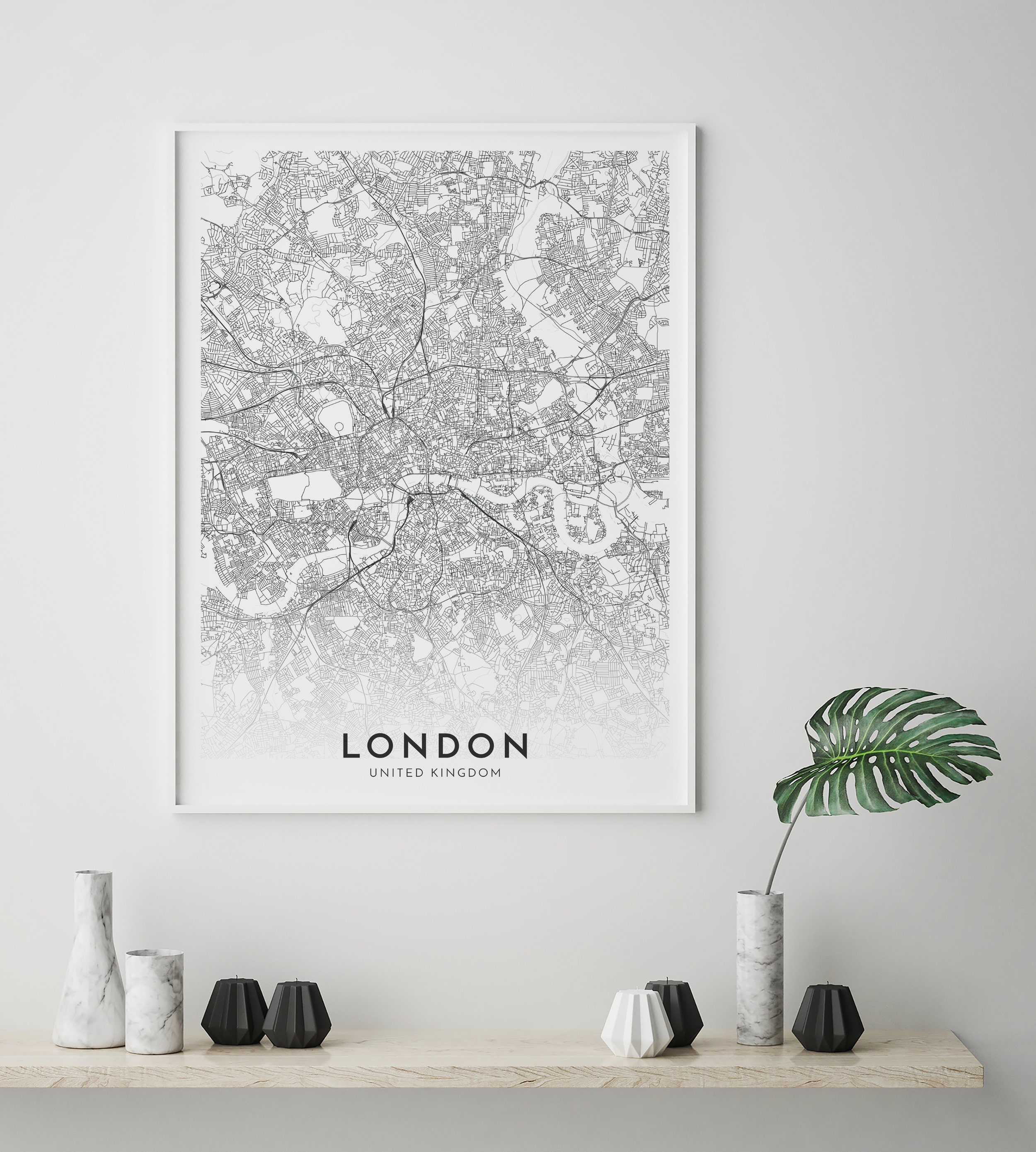 London Map Poster Town Map Poster London Minimalist Map - Etsy Ireland