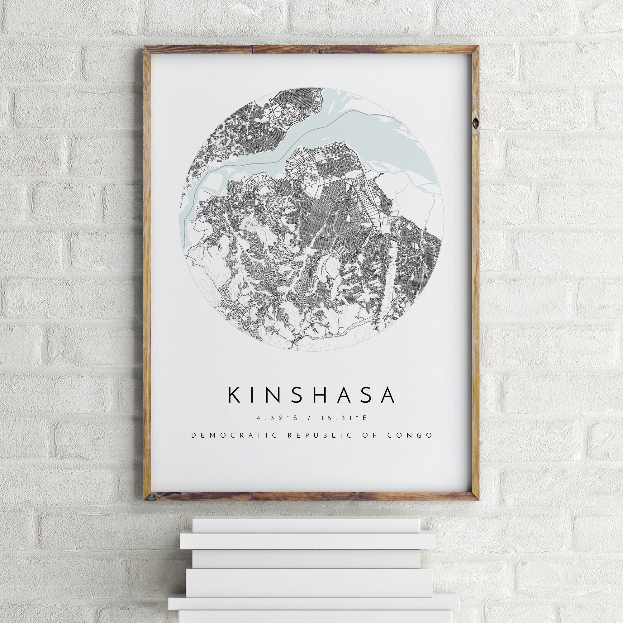 Kinshasa Map Kinshasa Democratic Republic of Congo City - Etsy