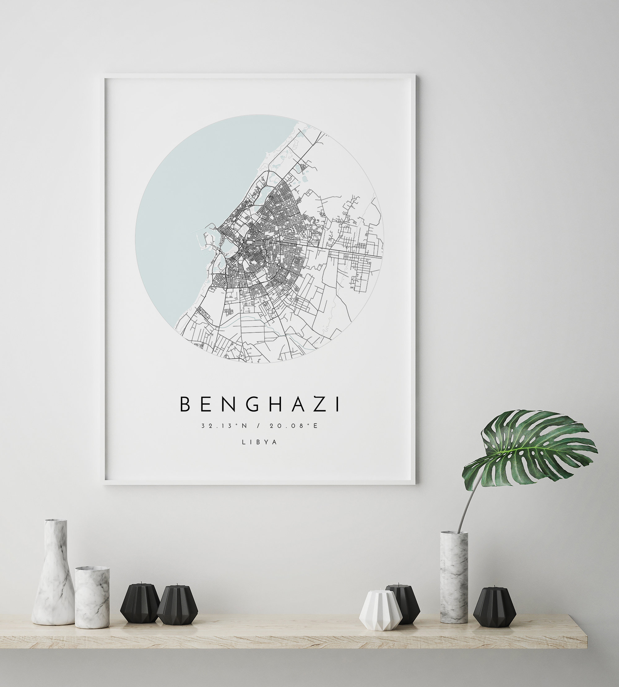 Benghazi Map Benghazi Libya City Map Home Town Map - Etsy