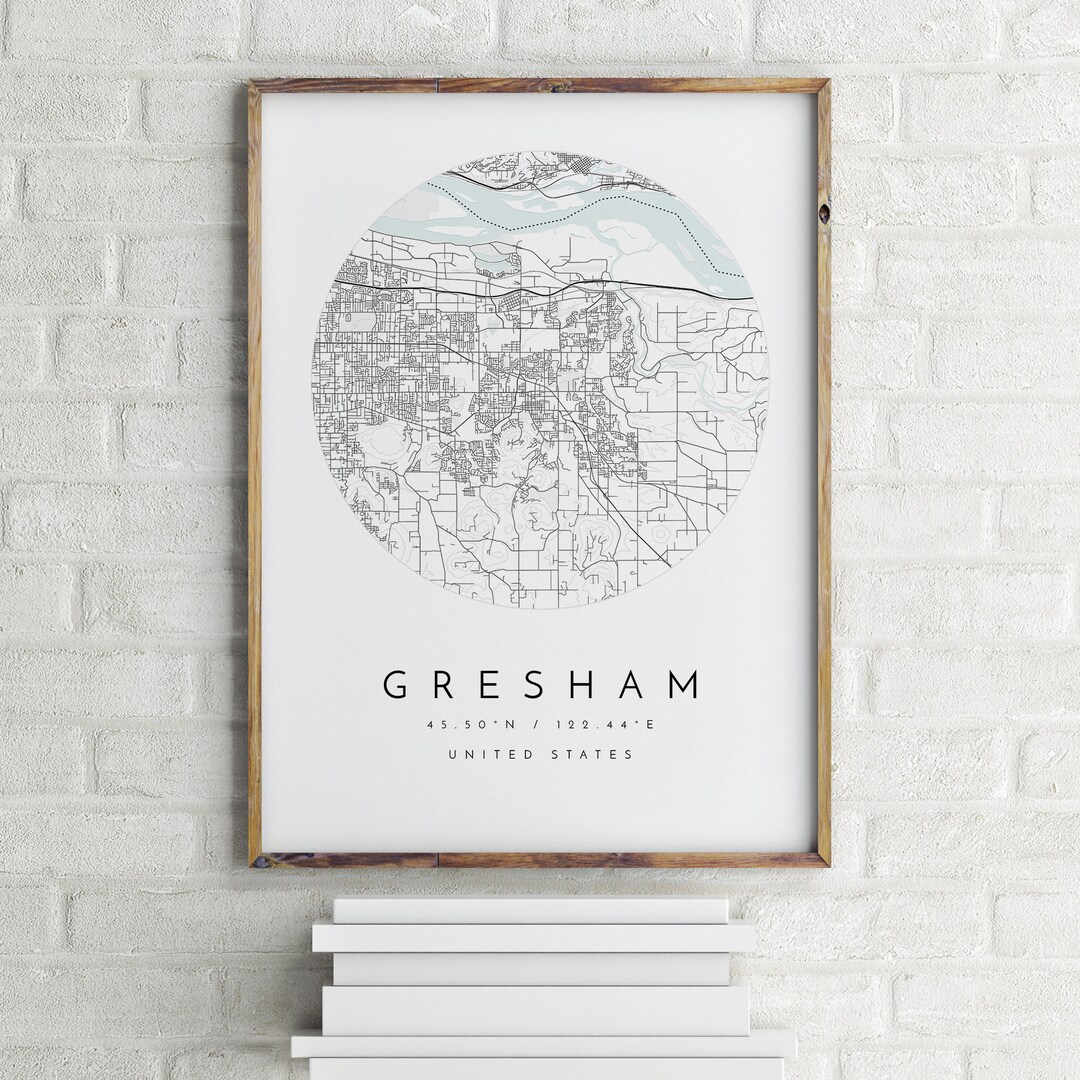Gresham Map, Gresham, Oregon, City Map, Home Town Map, Gresham Print ...