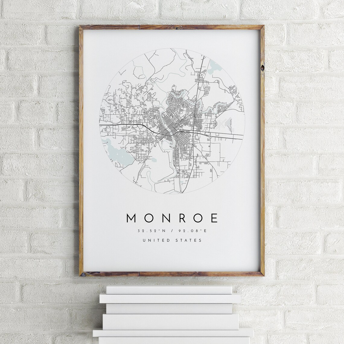 Monroe Map Monroe Louisiana City Map Home Town Map Monroe - Etsy