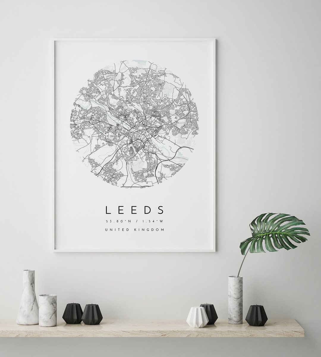 Leeds Map, Leeds Poster, Leeds Map Poster, Leeds Art, Map of Leeds ...