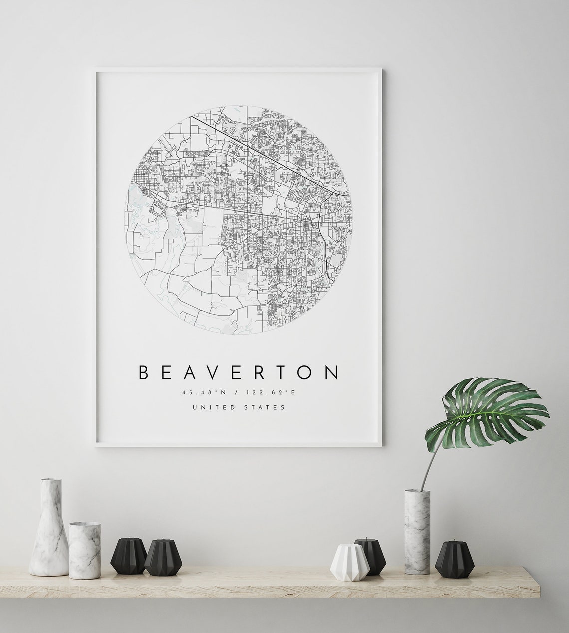 Beaverton Map Beaverton Oregon City Map Home Town Map | Etsy