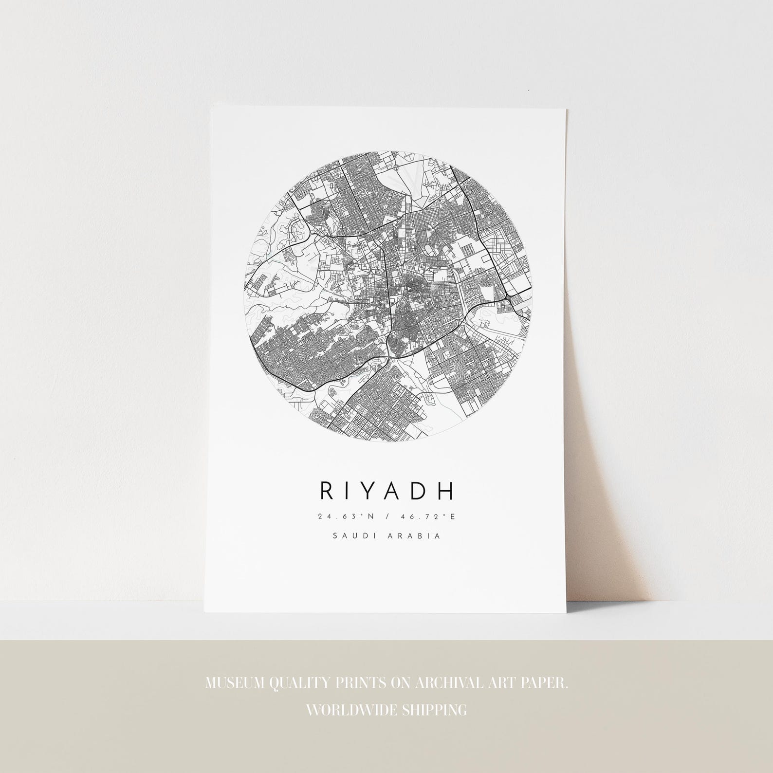 Riyadh Map, Riyadh, Saudi Arabia, City Map, Home Town Map, Riyadh Print ...