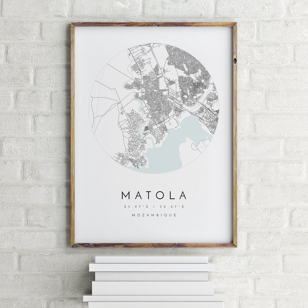 Matola Map, Matola, Mozambique, City Map, Home Town Map, Matola Print ...