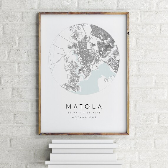 Mapa de Matola Matola Mozambique Mapa de la ciudad Mapa de | Etsy España