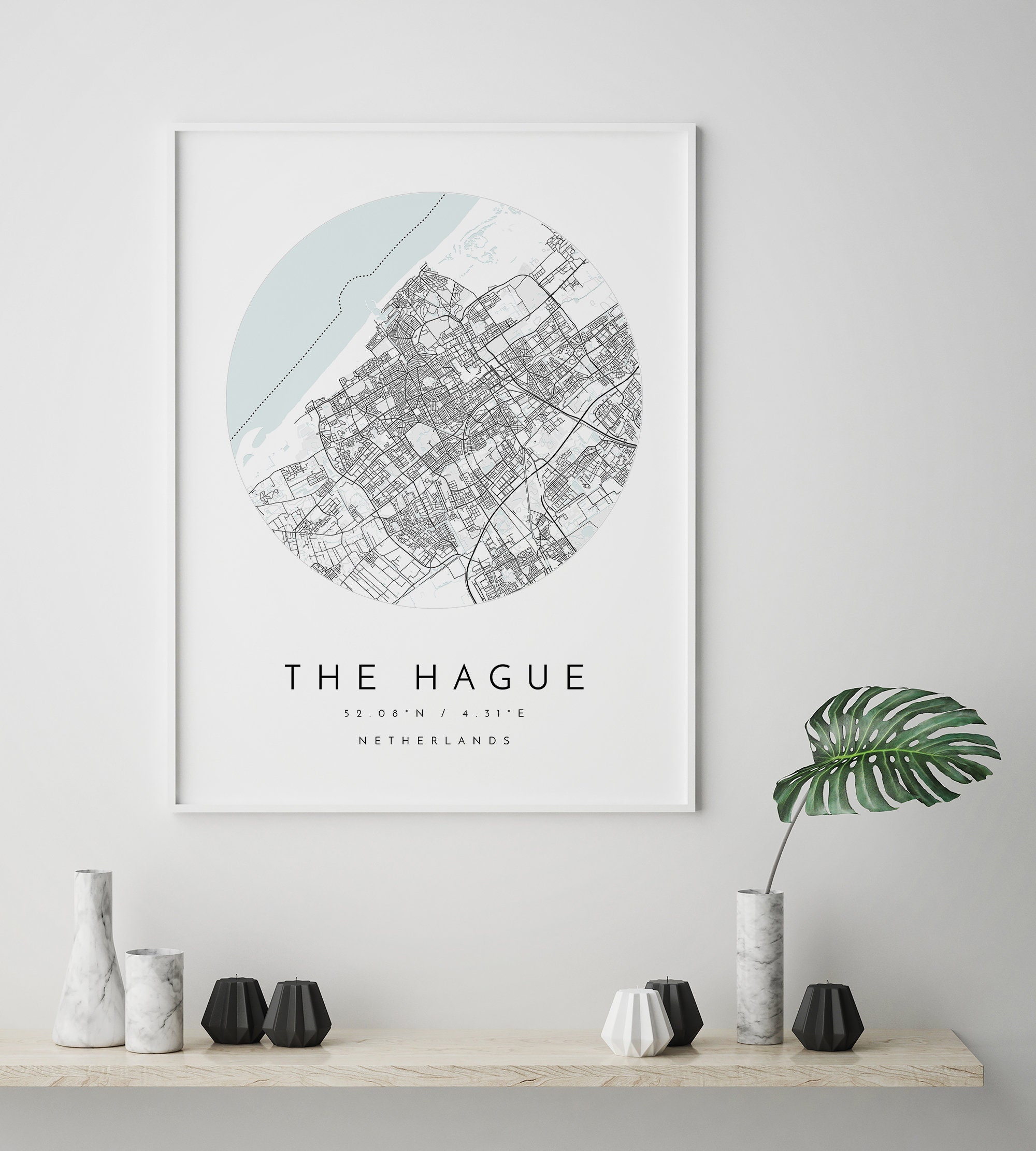 The Hague Map The Hague Netherlands City Map Home Town | Etsy