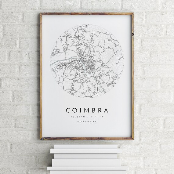 Coimbra Map Coimbra Portugal City Map Home Town Map | Etsy