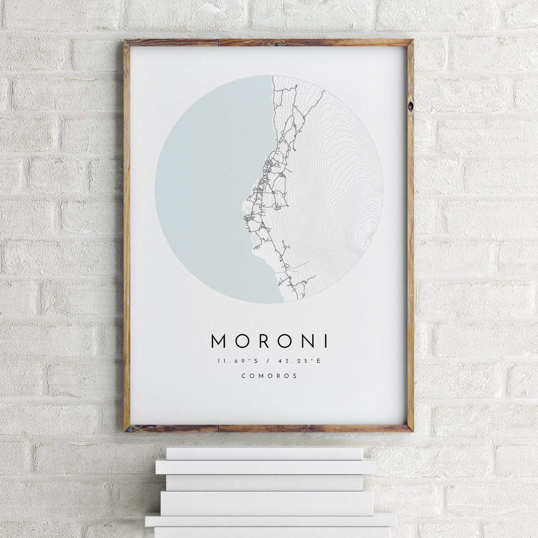Moroni Map, Moroni, Comoros, City Map, Home Town Map, Moroni Print ...