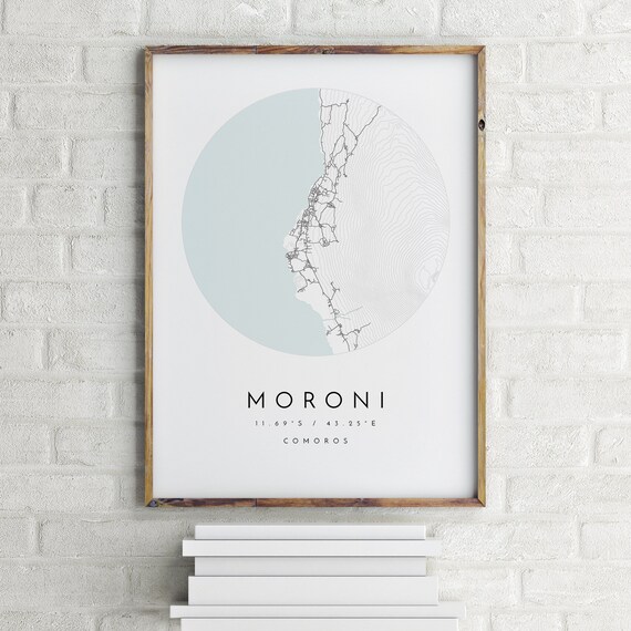 Moroni Map Moroni Comoros City Map Home Town Map Moroni - Etsy UK