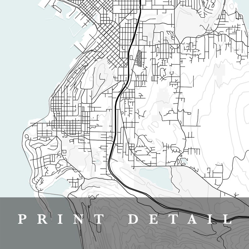 Bellingham Map Bellingham Washington City Map Home Town | Etsy