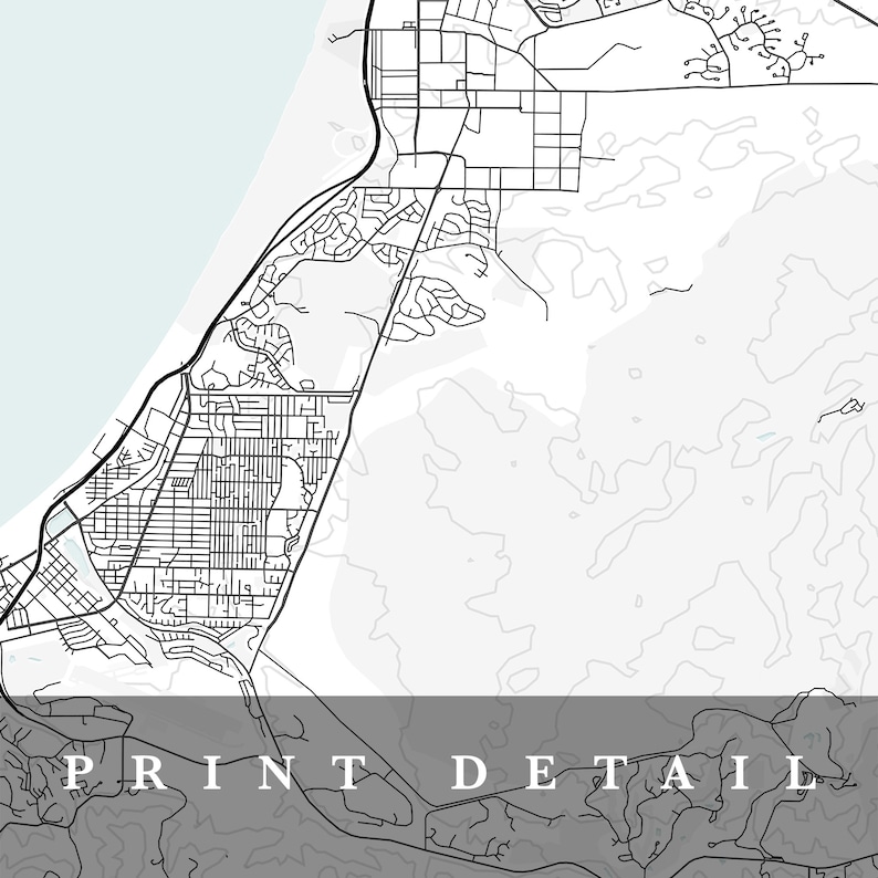 Seaside Map Seaside California City Map Home Town Map - Etsy