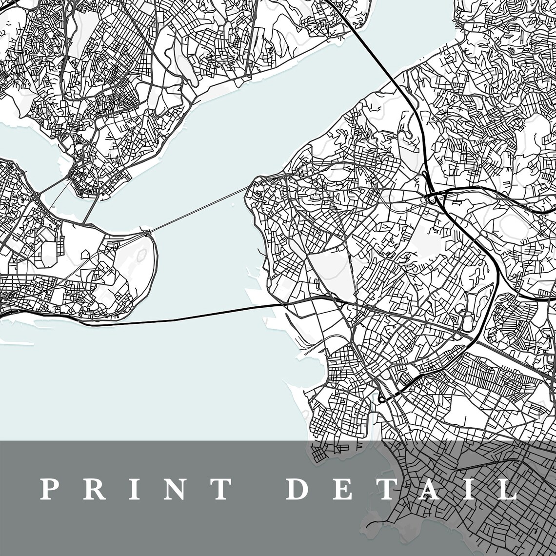 Istanbul Map, Istanbul, Turkey, City Map, Home Town Map, Istanbul Print ...