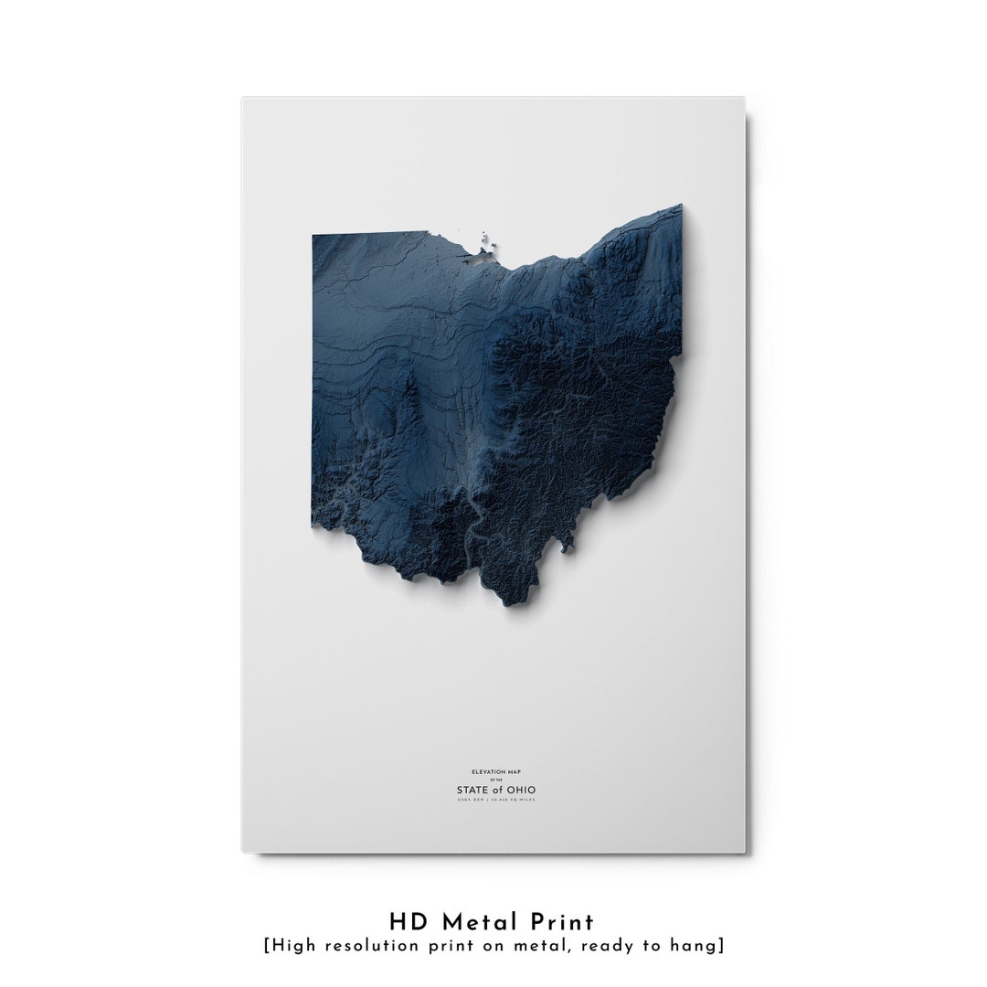Ohio Map, Ohio State Map Print, Map Artwork, Ohio Landscape, Geology ...