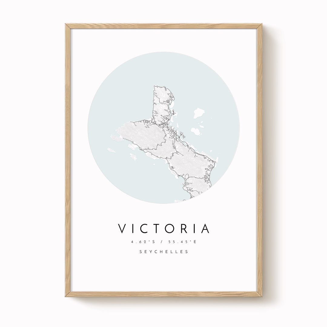 Victoria Seychelles Map Print, Minimalist City Art (various Sizes) - Etsy