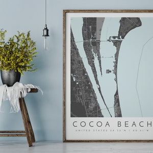 Cocoa Beach Map Print Cocoa Beach Print Cocoa Beach Map - Etsy