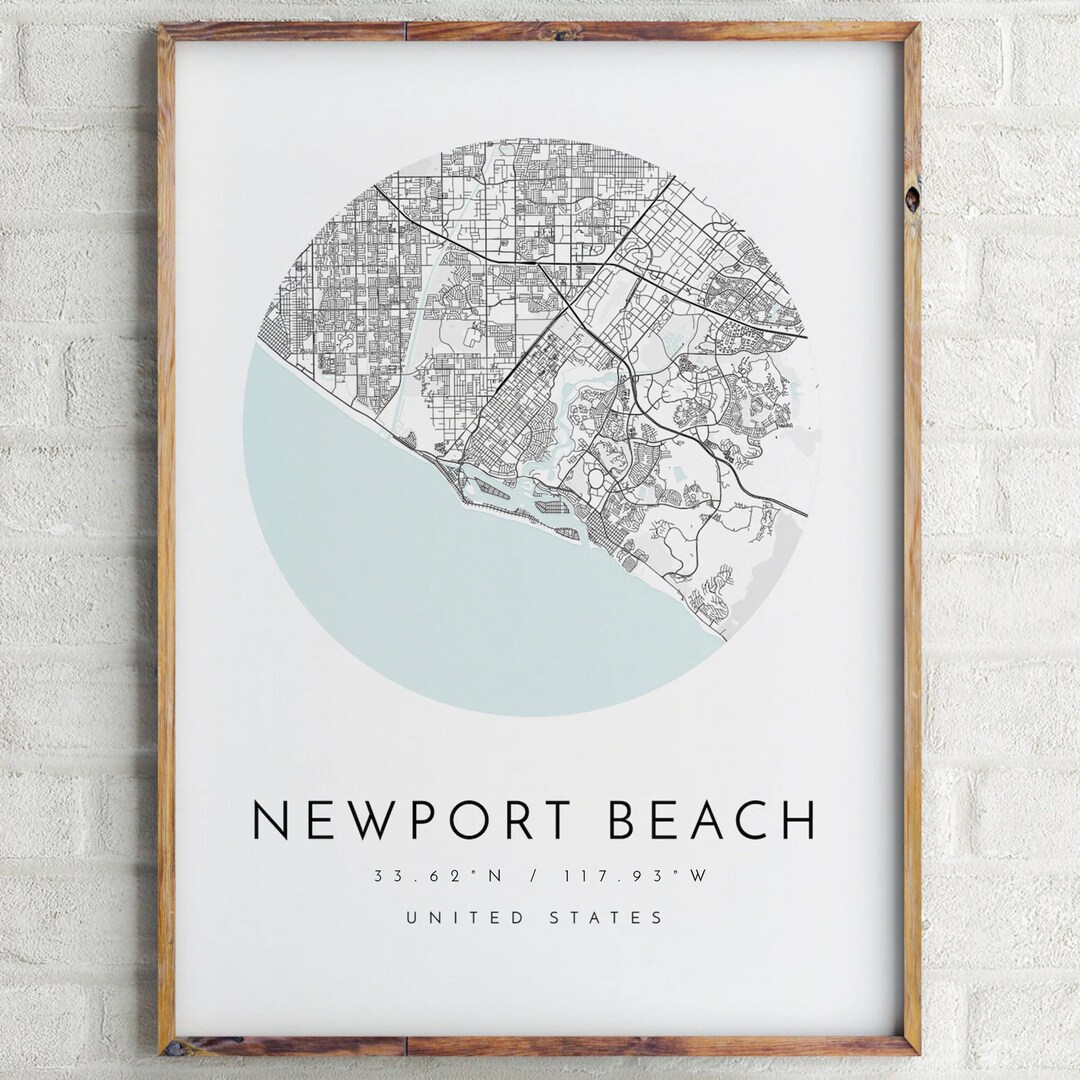 Newport Beach Map, Minimalist Map, Newport Beach Print, Newport Beach ...