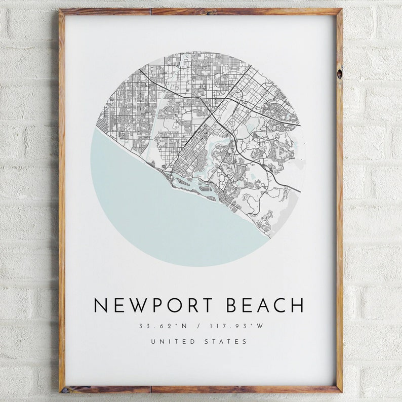 Newport Beach Map, Minimalist Map, Newport Beach Print, Newport Beach ...