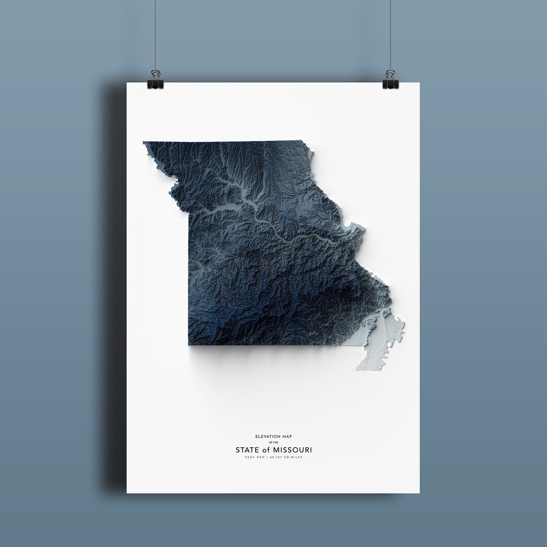 Missouri Map, Missouri State Map Print, Map Artwork, Missouri Landscape ...