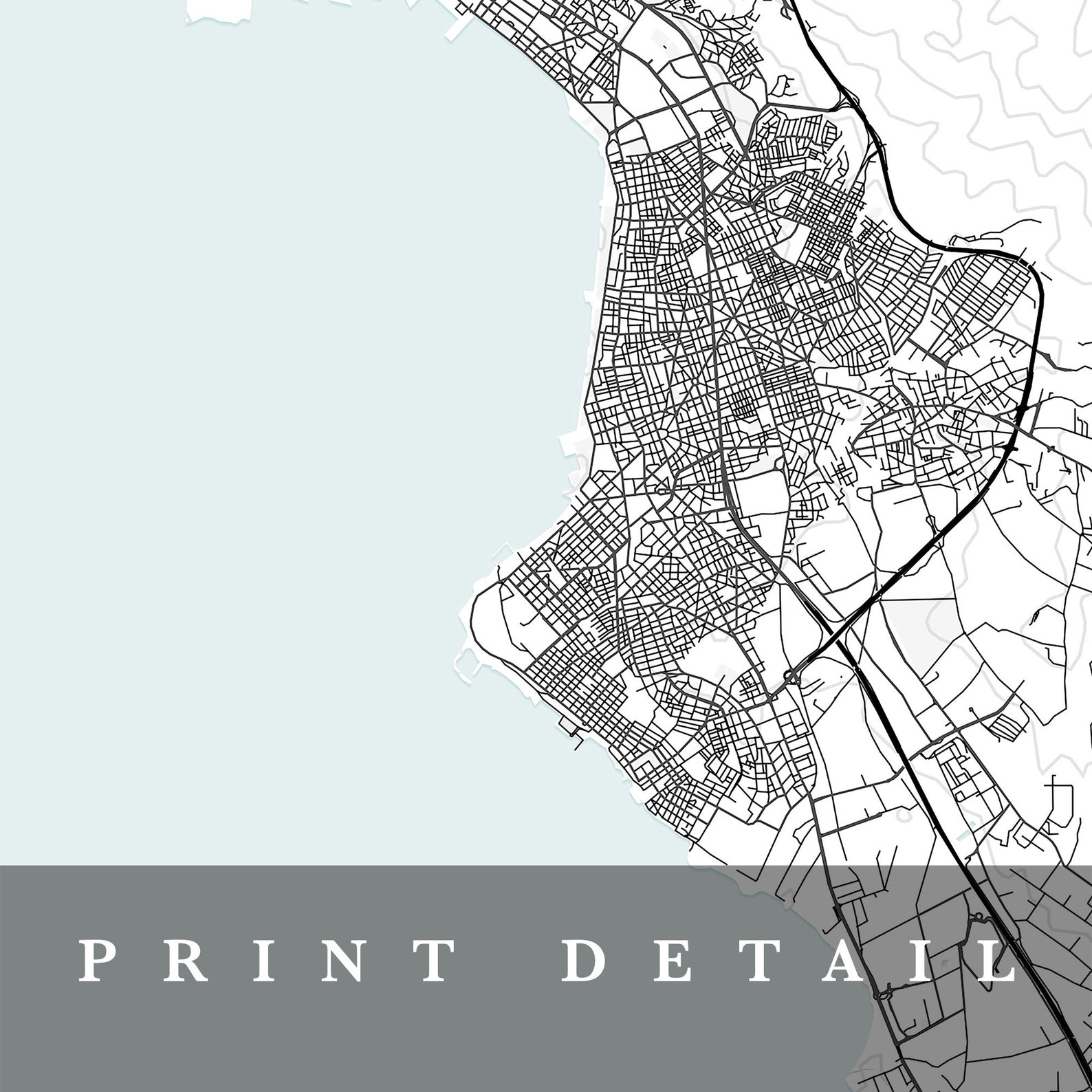 Mapa de Tesalónica Tesalónica Grecia Mapa de la ciudad - Etsy España