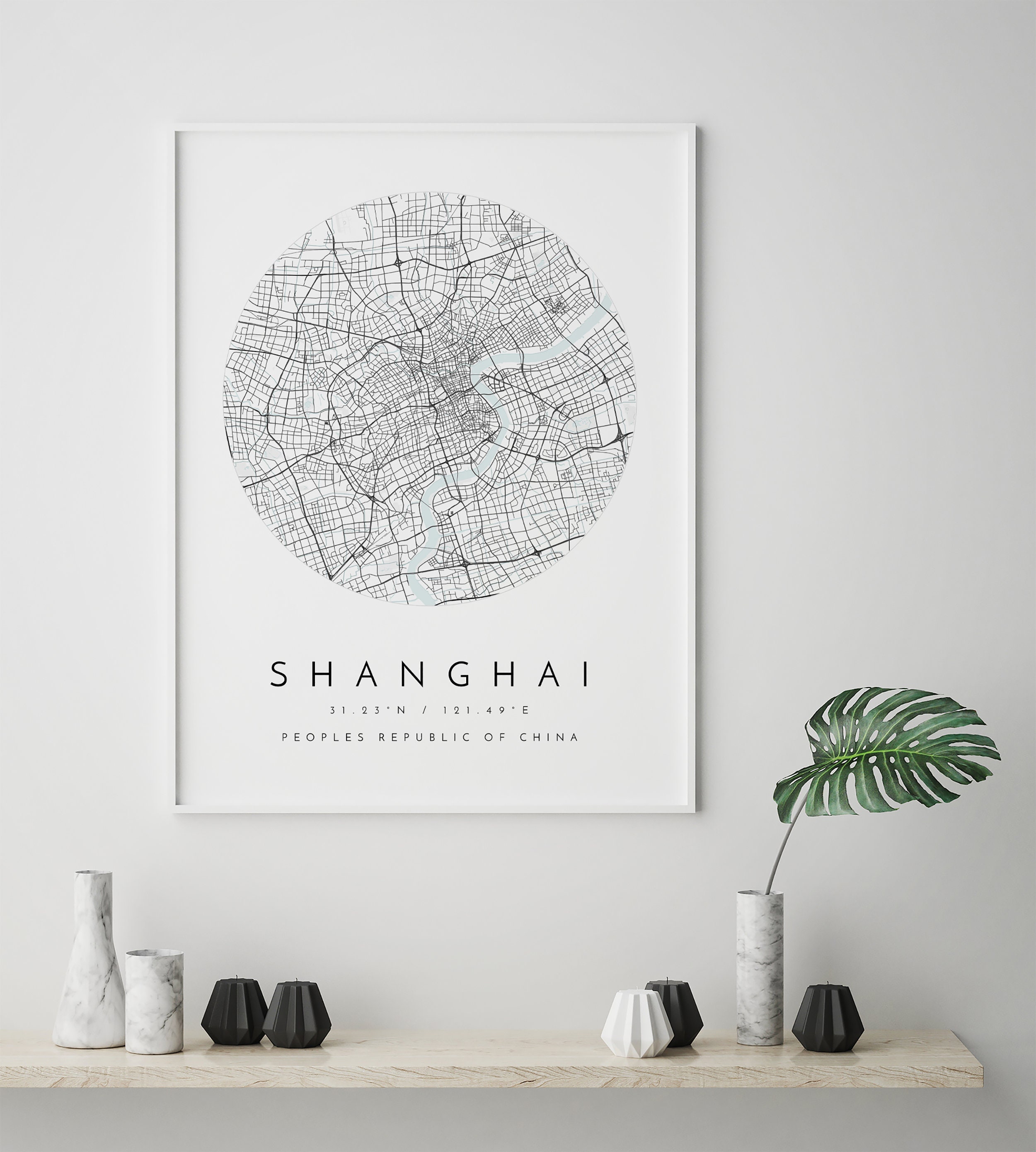 Shanghai Map, Shanghai Poster, Shanghai Map Poster, Shanghai Art, Map ...