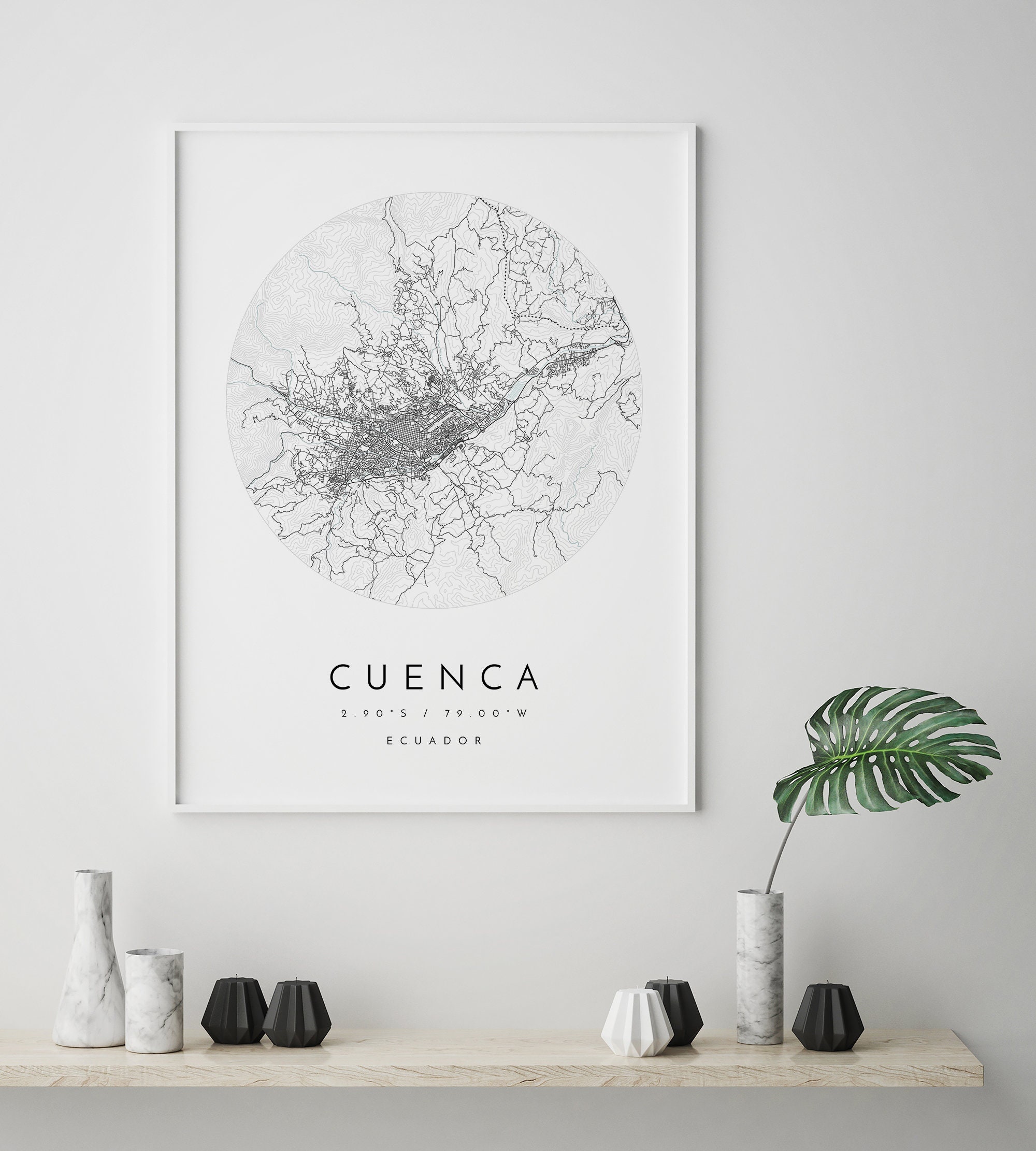 Cuenca Map, Cuenca, Ecuador, City Map, Home Town Map, Cuenca Print ...