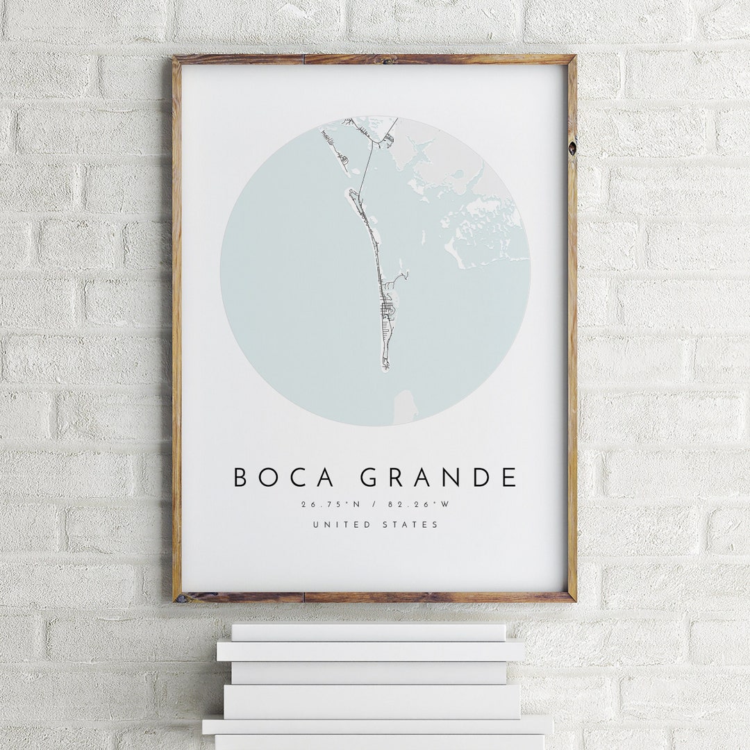 Boca Grande Map, Boca Grande Florida, Boca Grande Poster, Boca Grande ...