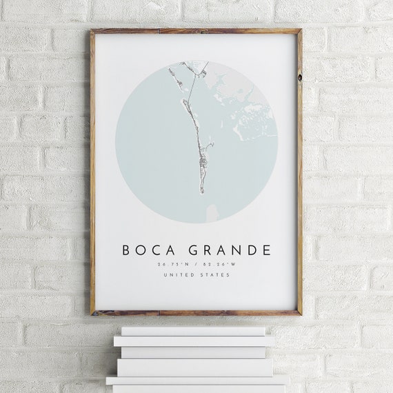 Boca Grande Map Boca Grande Florida Boca Grande Poster Boca | Etsy