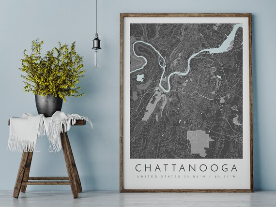 Art & Collectibles Digital Prints Prints Chattanooga map Chicago ...