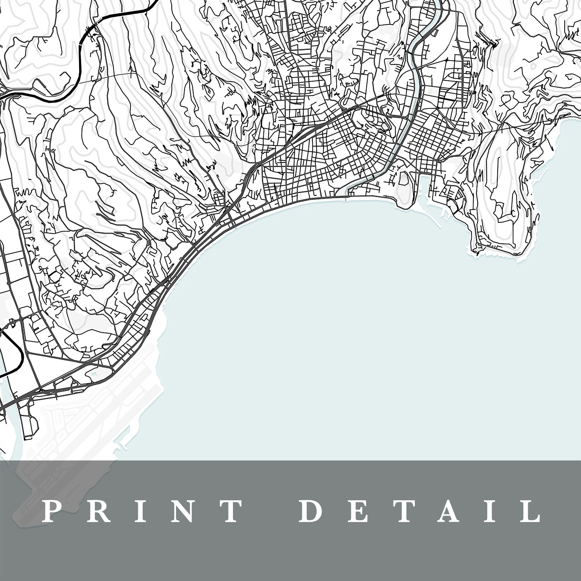 City Map Nice Minimalist Map Nice Print Nice Poster Nice | Etsy