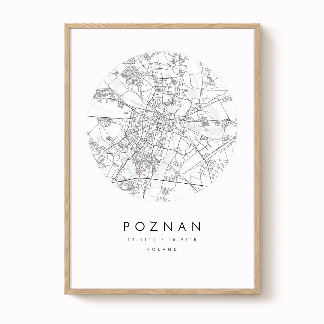 Poznan Map Poster: Modern Minimalist Design - Matte Fine Art Paper - Etsy