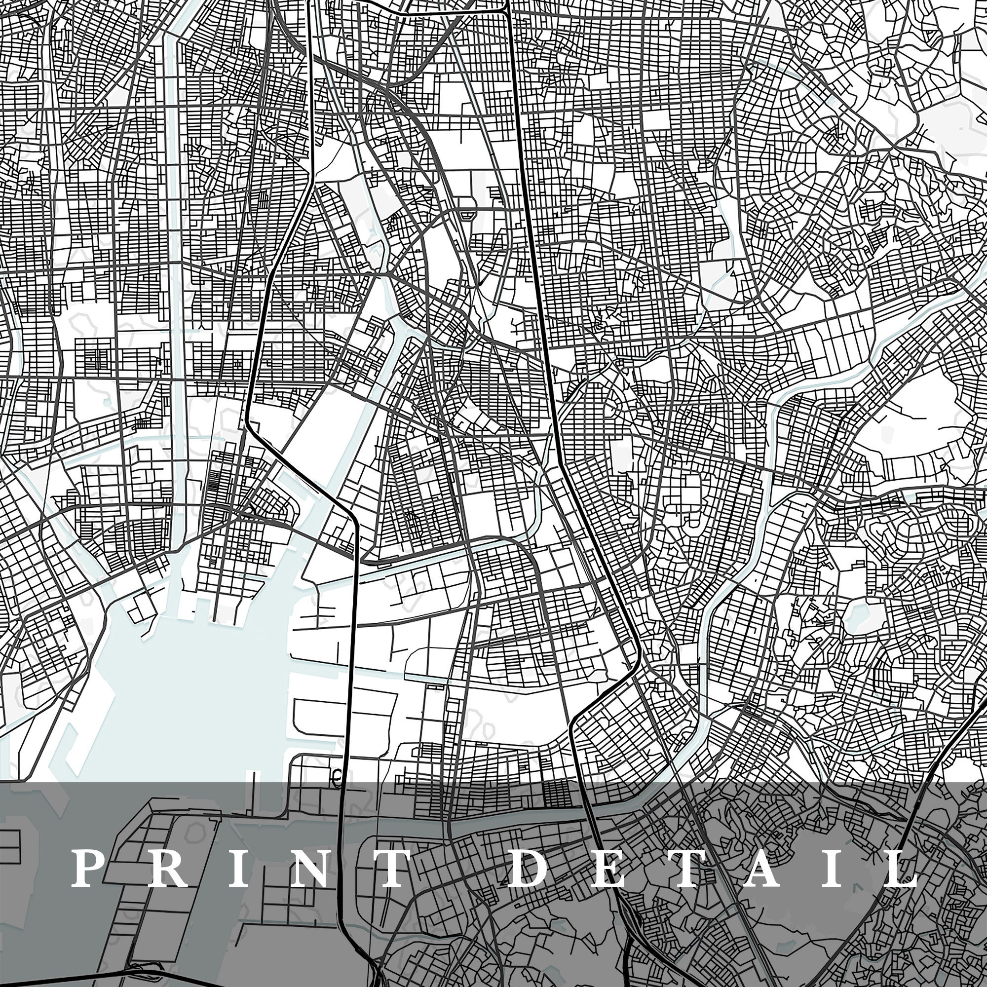 Nagoya Map, Nagoya, Japan, City Map, Home Town Map, Nagoya Print, Wall ...