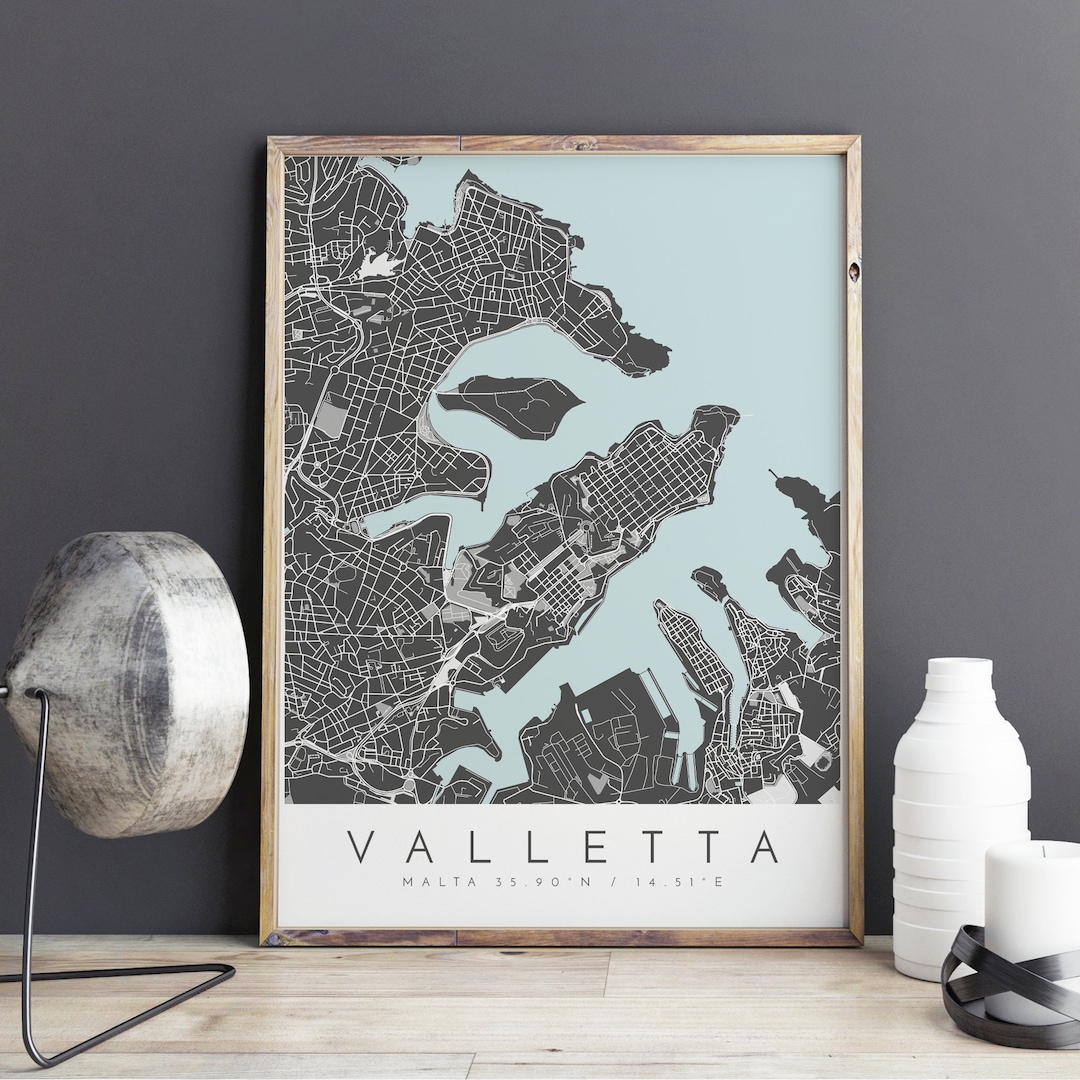 Valletta Map Print Valletta Print Valletta Map Valletta - Etsy