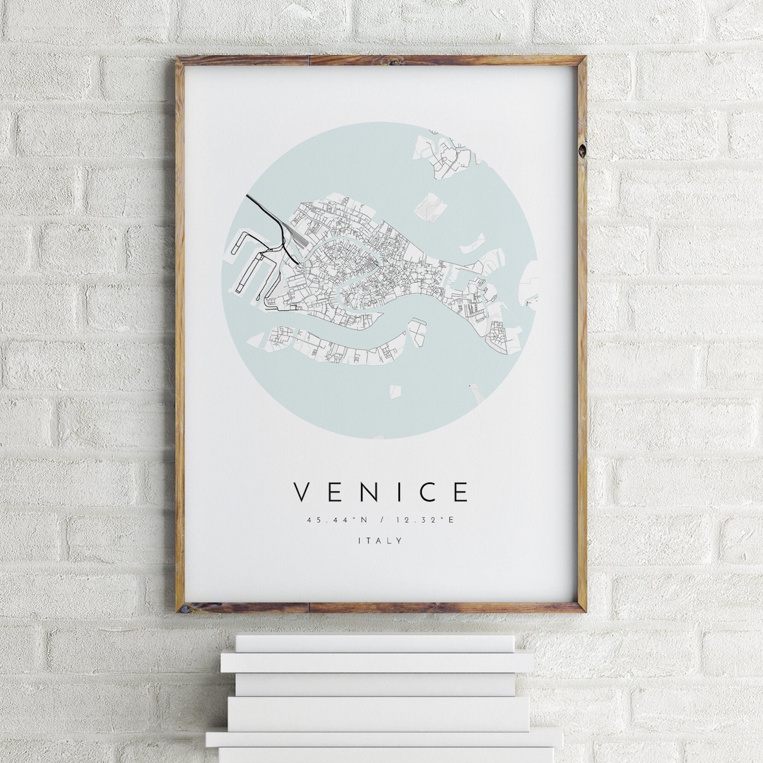 Venice Map, Minimalist Map, Venice Print, Venice Poster, Venice Art ...