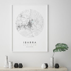 Ibarra Map, Ibarra, Ecuador, City Map, Home Town Map, Ibarra Print ...