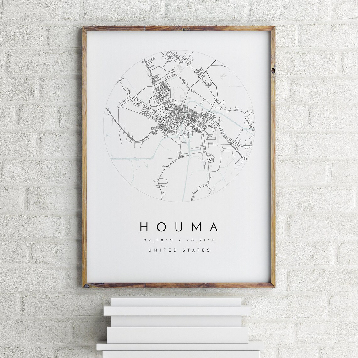 Houma Map Houma Louisiana City Map Home Town Map Houma - Etsy UK