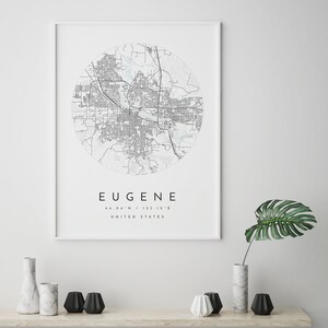 Eugene Map, Eugene, Oregon, City Map, Home Town Map, Eugene Print, Wall ...