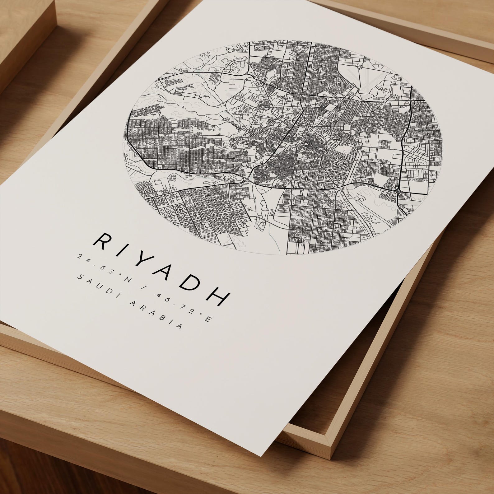 Riyadh Map, Riyadh, Saudi Arabia, City Map, Home Town Map, Riyadh Print ...