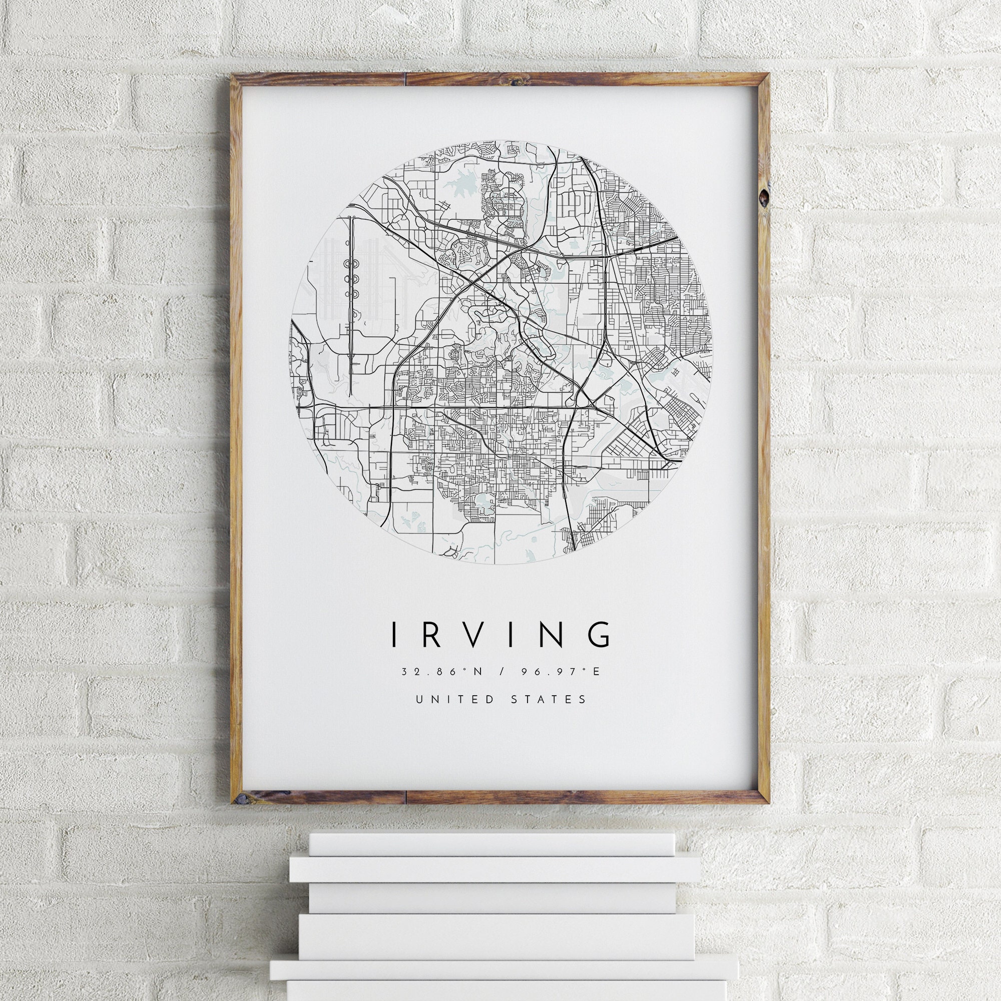 Irving Map Irving Texas City Map Home Town Map Irving - Etsy