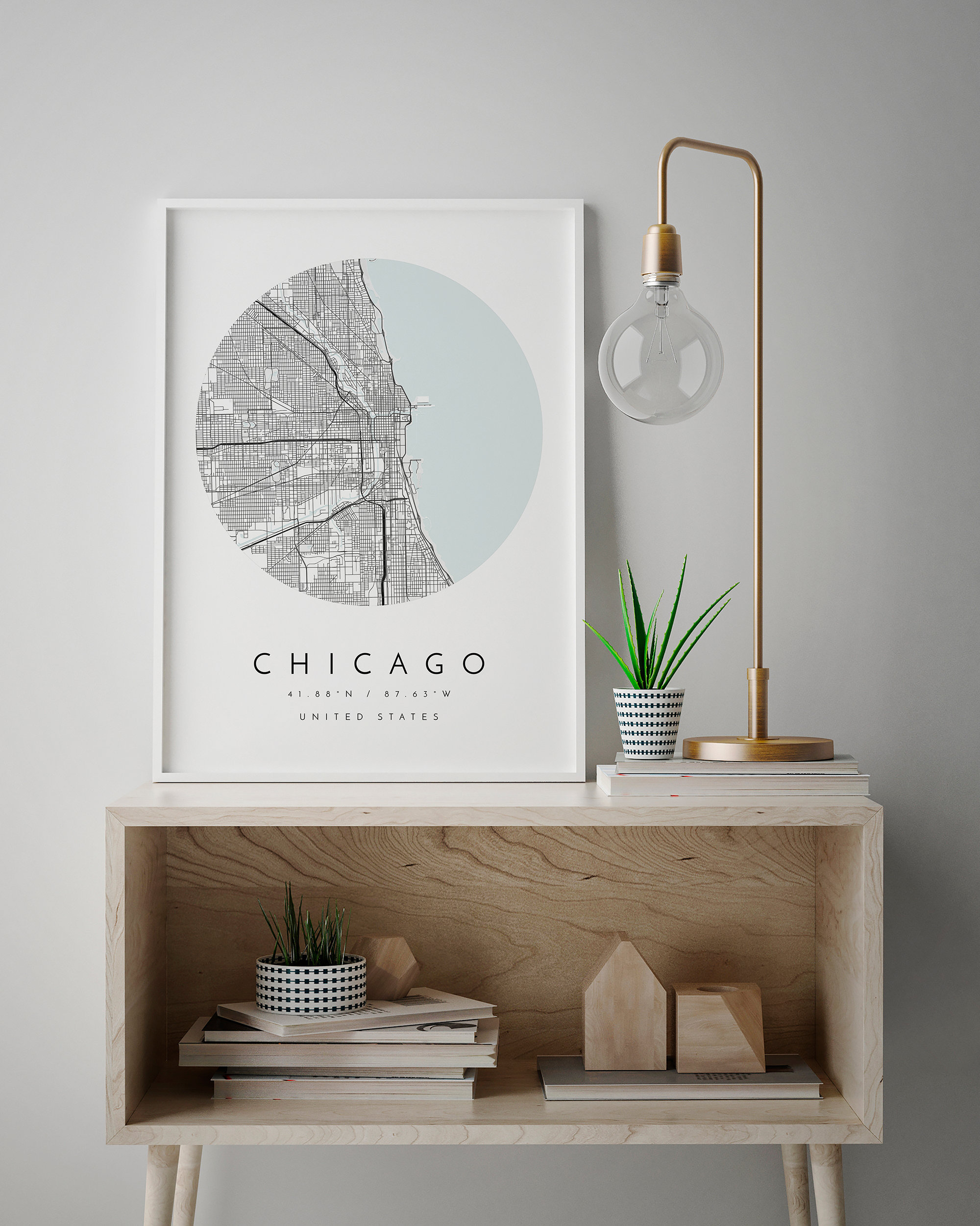 Map of Chicago City Map Chicago Map Minimalist Map Chicago - Etsy