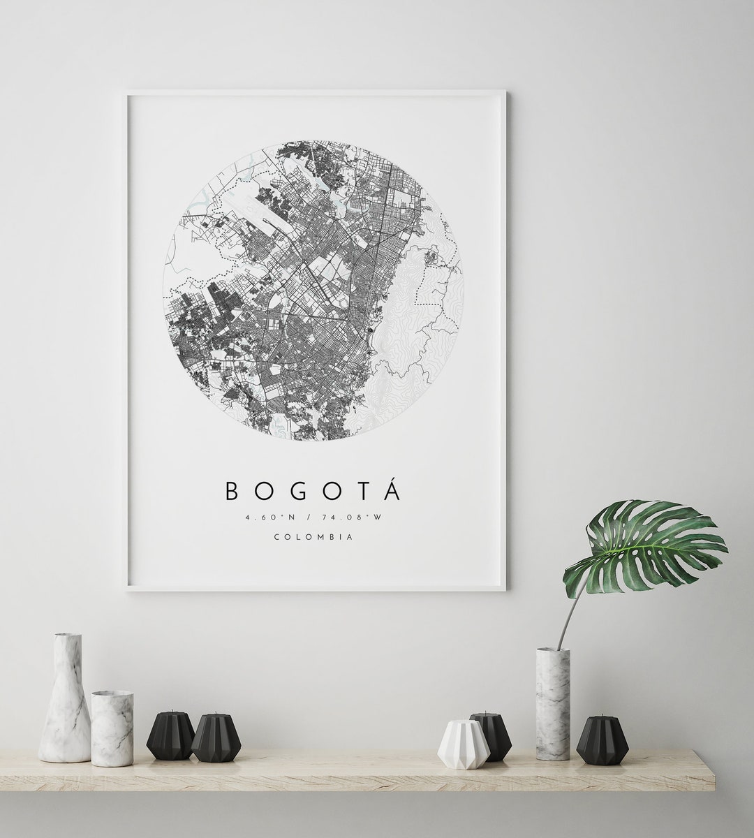 Bogota Map, Minimalist Map, Bogota Print, Bogota Map Print, Bogota ...