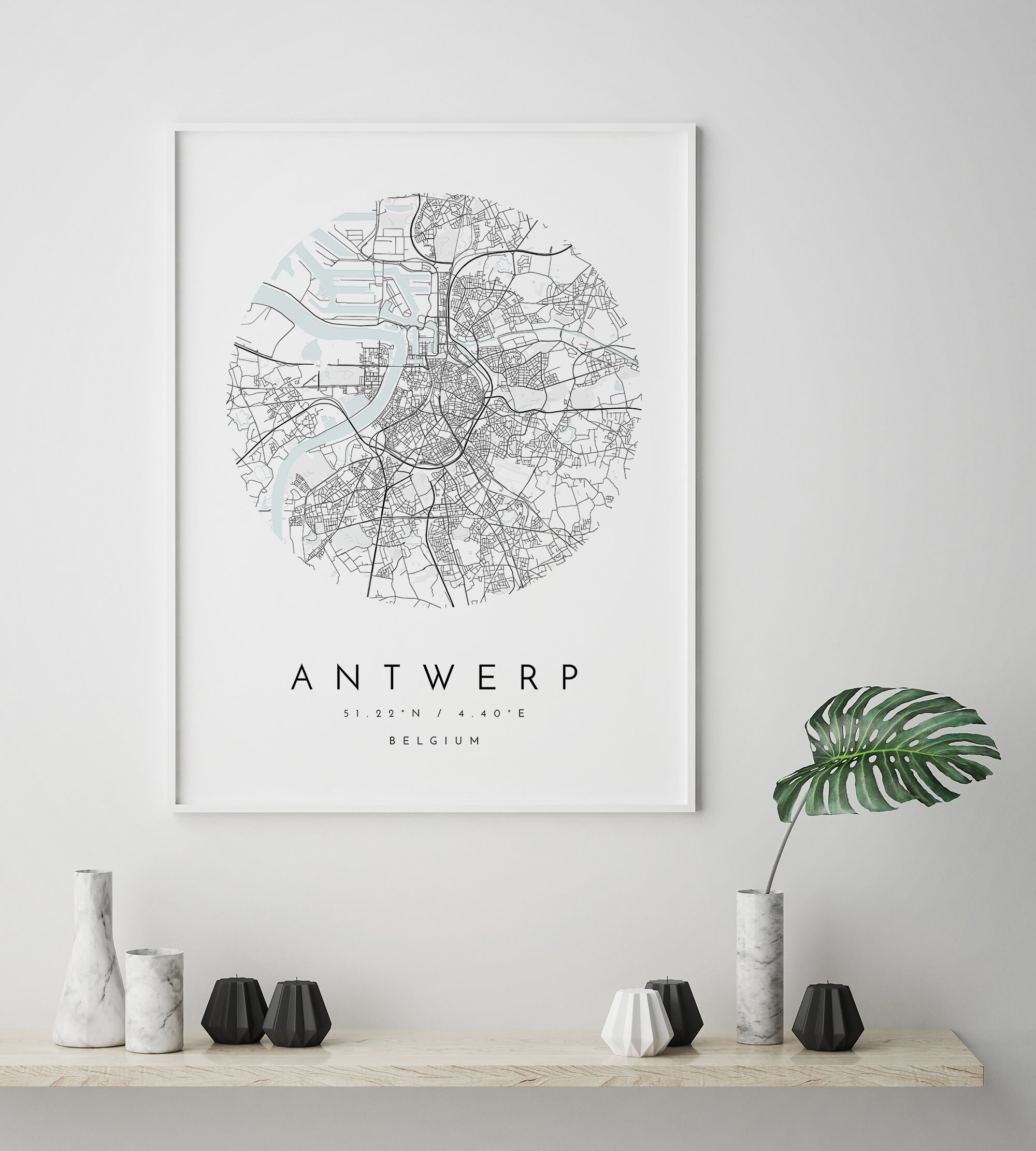 Antwerp City Map, Antwerp Map Print, Map Art, Antwerp, City Map Print ...