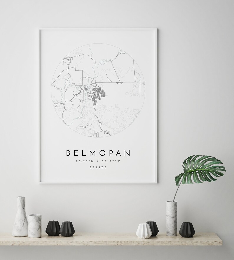Belmopan Map Belmopan Belize City Map Home Town Map - Etsy